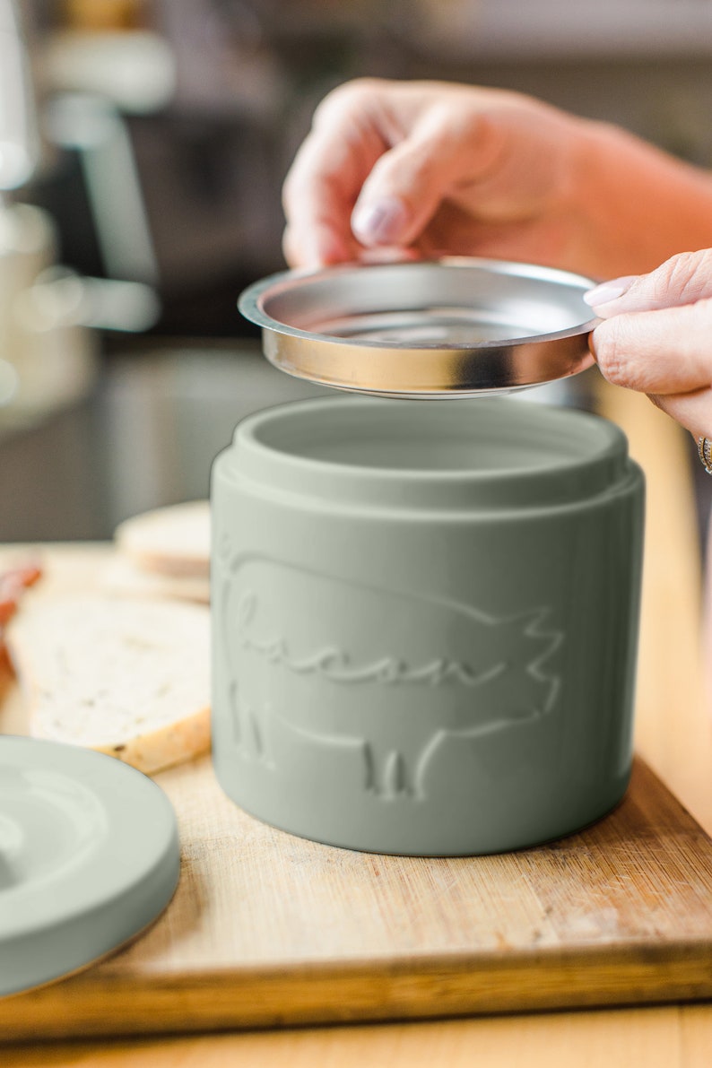 Ceramic Bacon Grease Container With Strainer - Etsy