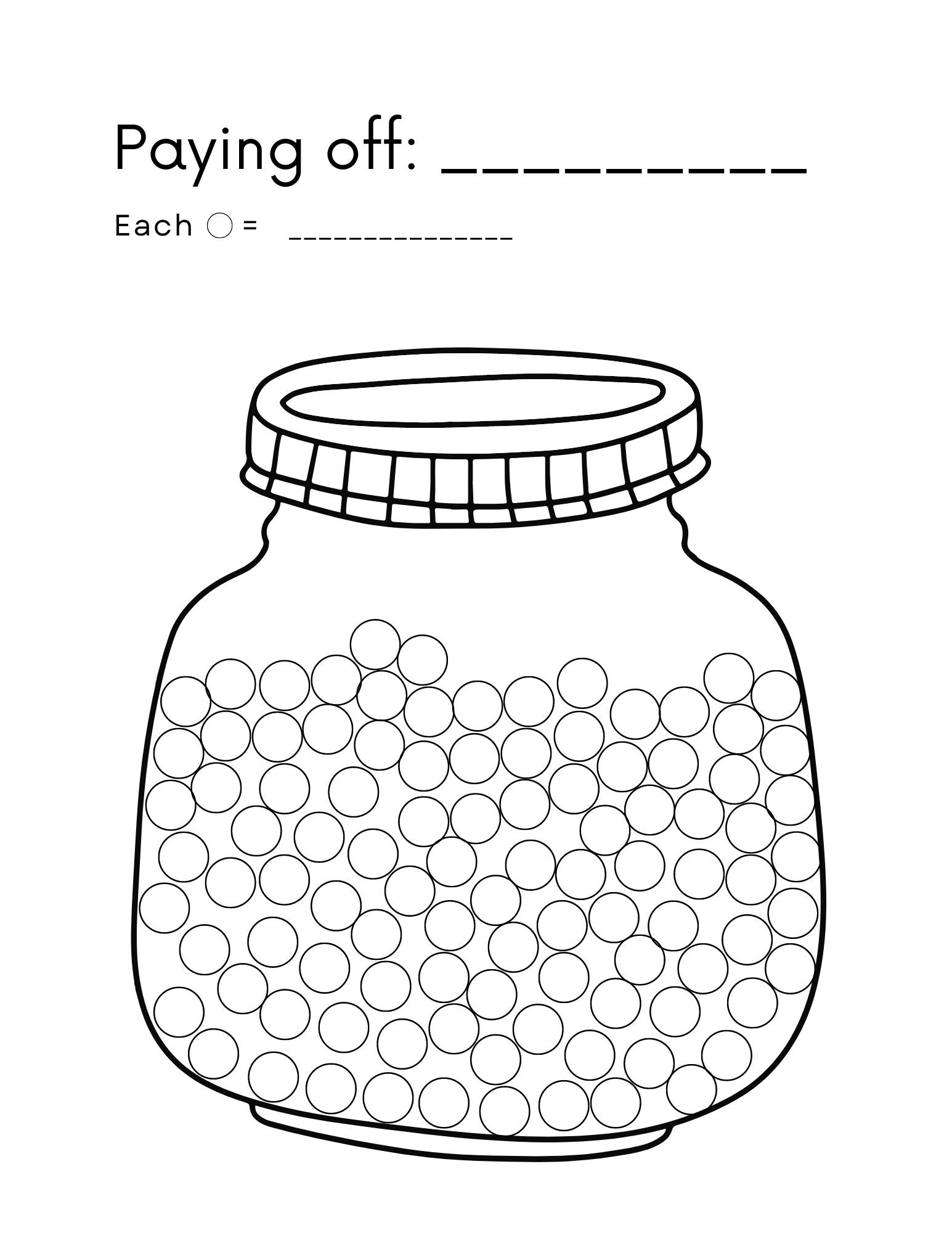 Debt Payoff Tracker Jar Printable Debt Payoff Tracker - Etsy