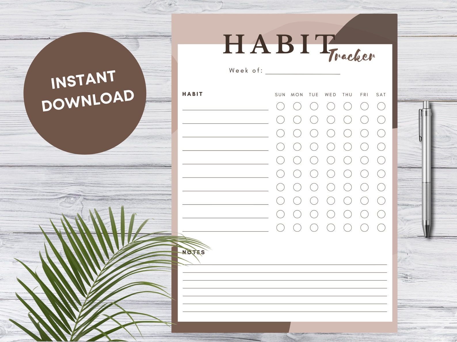 Weekly Habit Tracker Instant Download Printable PDF Habit Tracker Habit ...