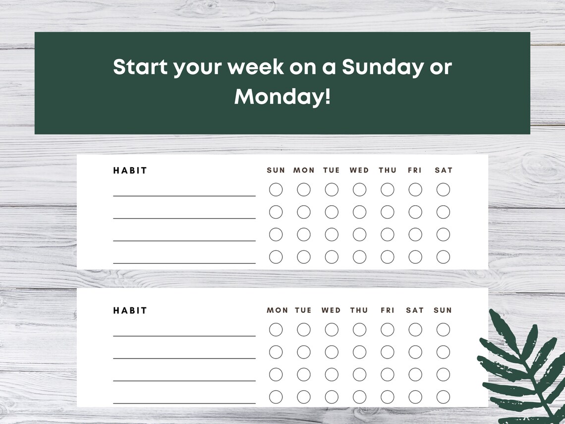 Weekly Habit Tracker Instant Download Printable PDF Habit - Etsy