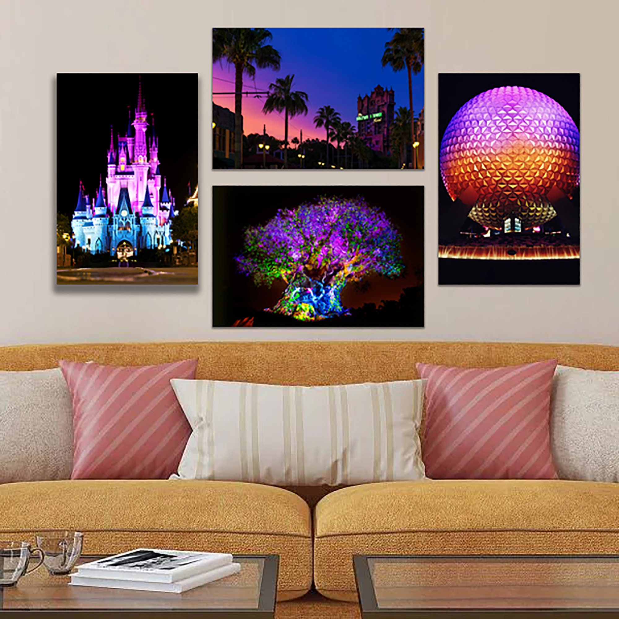 Walt Disney World Wall Art 4 Piece Set Wrapped Canvas Set - Etsy