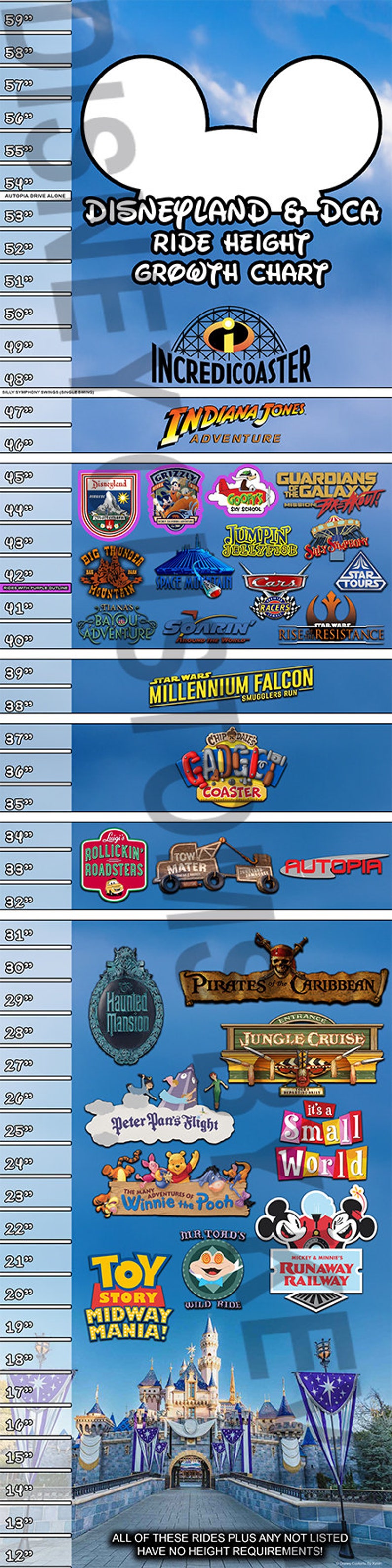 Disneyland and Disney California Adventure Ride Height Requirements ...