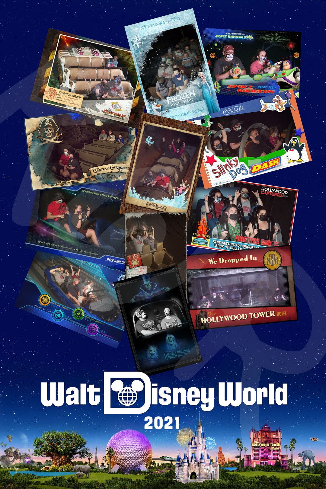 Custom Disney World Trip Picture Collage on Wraped Canvas Ready to Hang ...