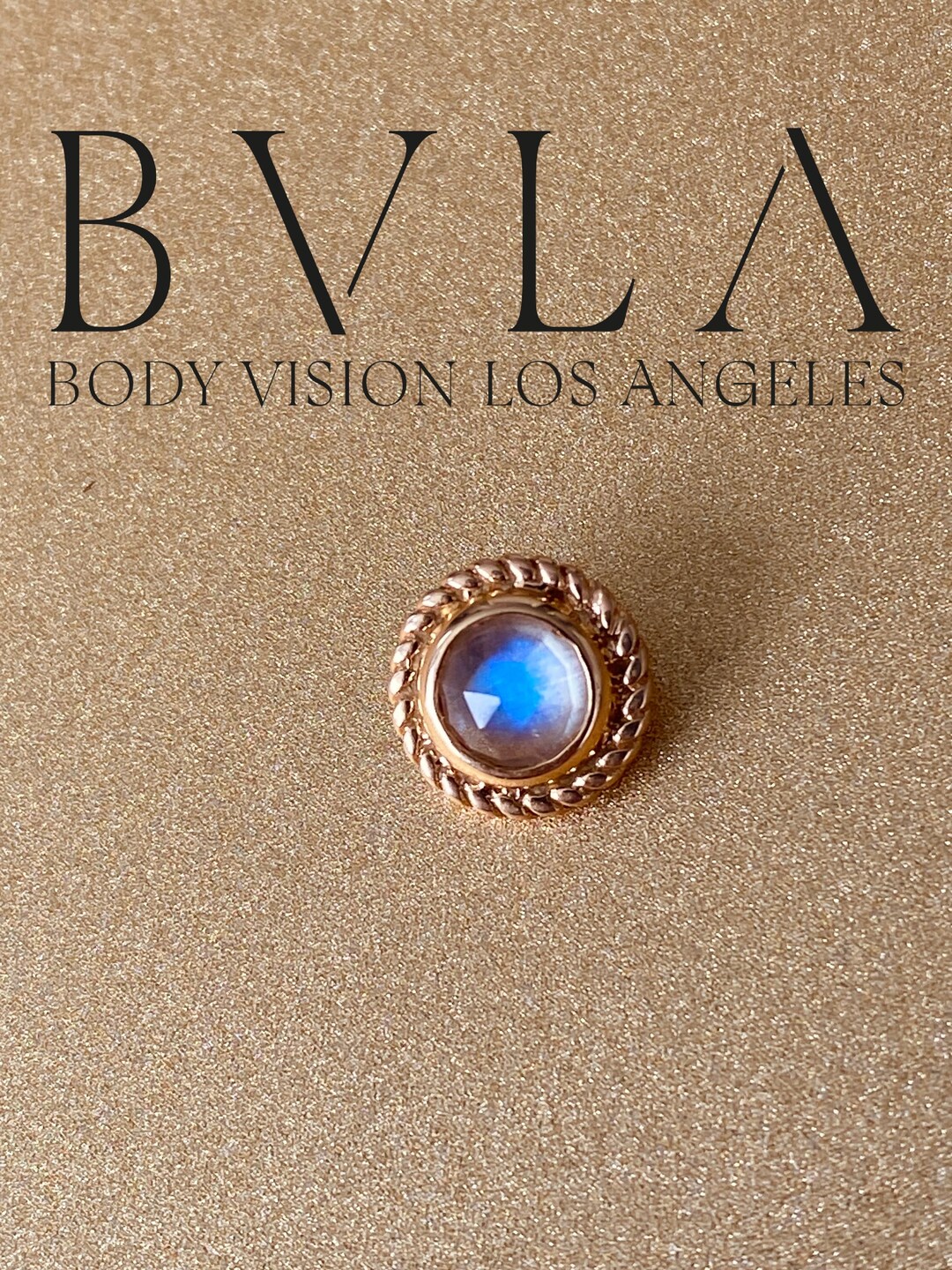 Raine - Threaded 10.5mm End in Solid 14k Rose Gold With 6mm Rainbow ...