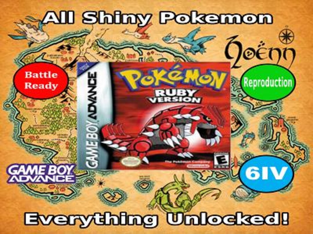 Unlocked Pokemon Ruby | Complete Shiny Pokedex + Max Items | GBA - Etsy