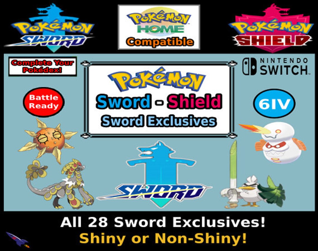 Sword Exclusives Bundle Shiny 6IV Pokemon Sword Shield - Etsy