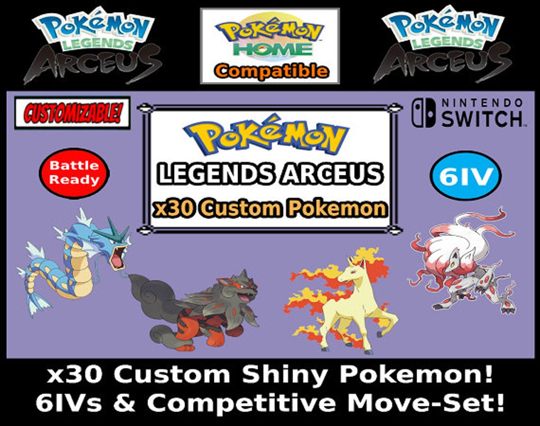 Pokemon Legends Arceus X30 Custom Pokemon Bundle Perfect Stats Shiny - Etsy