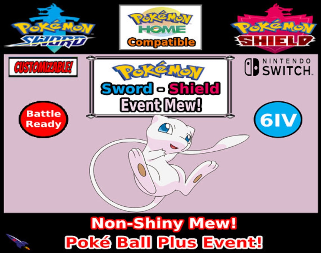 Event Mew Poke Ball Plus Non-shiny 6IV Pokemon Sword Shield Fast ...
