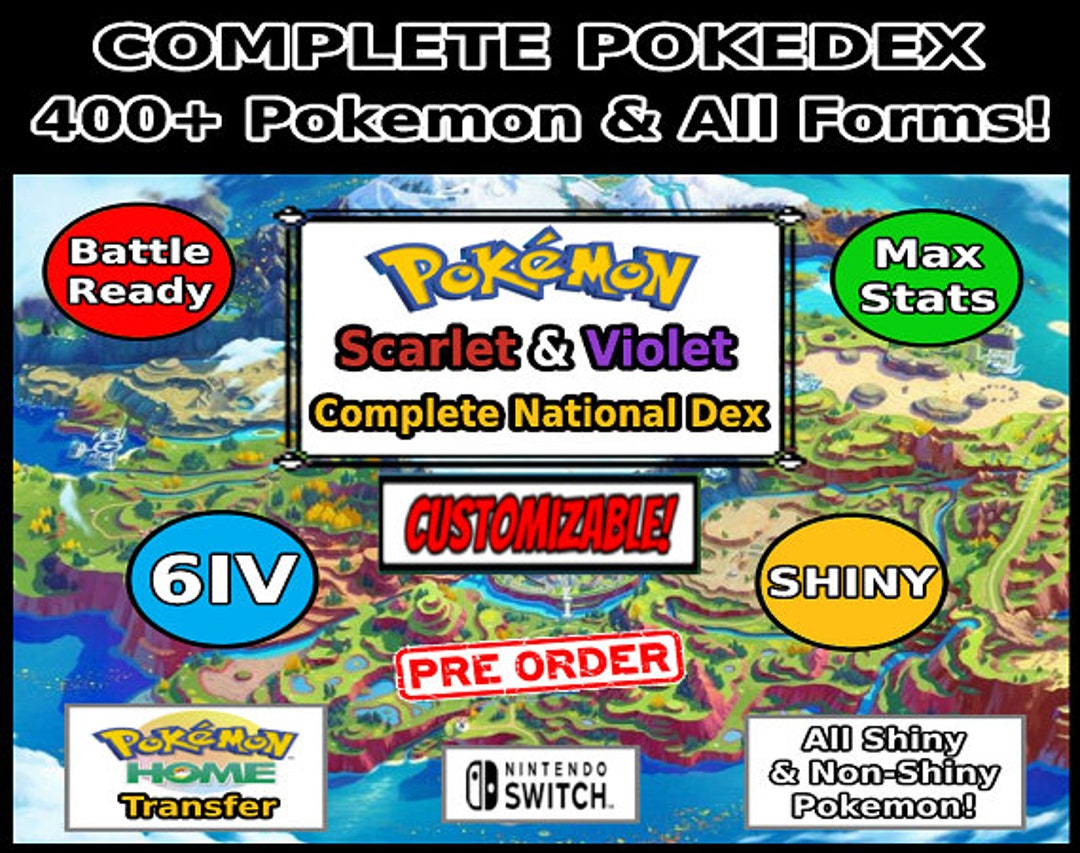 Complete Pokedex 400 Pokemon Pokemon Scarlet Violet - Etsy
