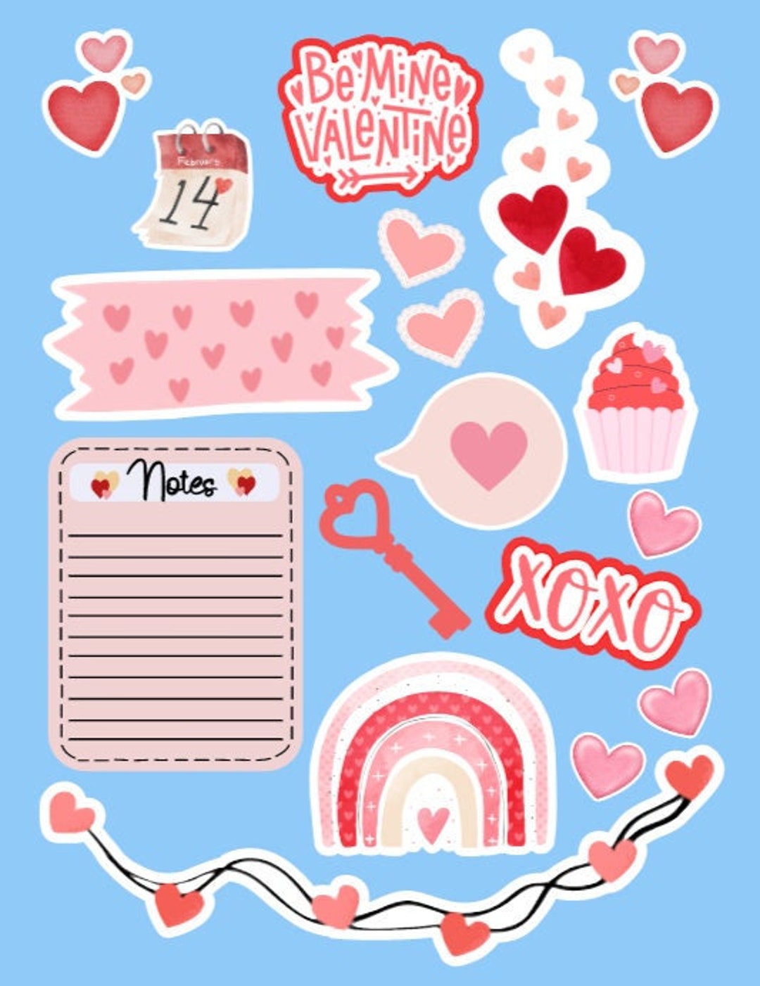 Valentine Sticker Set Bullet Journaling Scrapbook Stickers BUJO ...