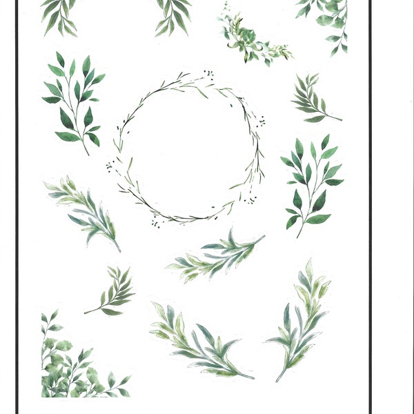 Greenery Stickers - Etsy