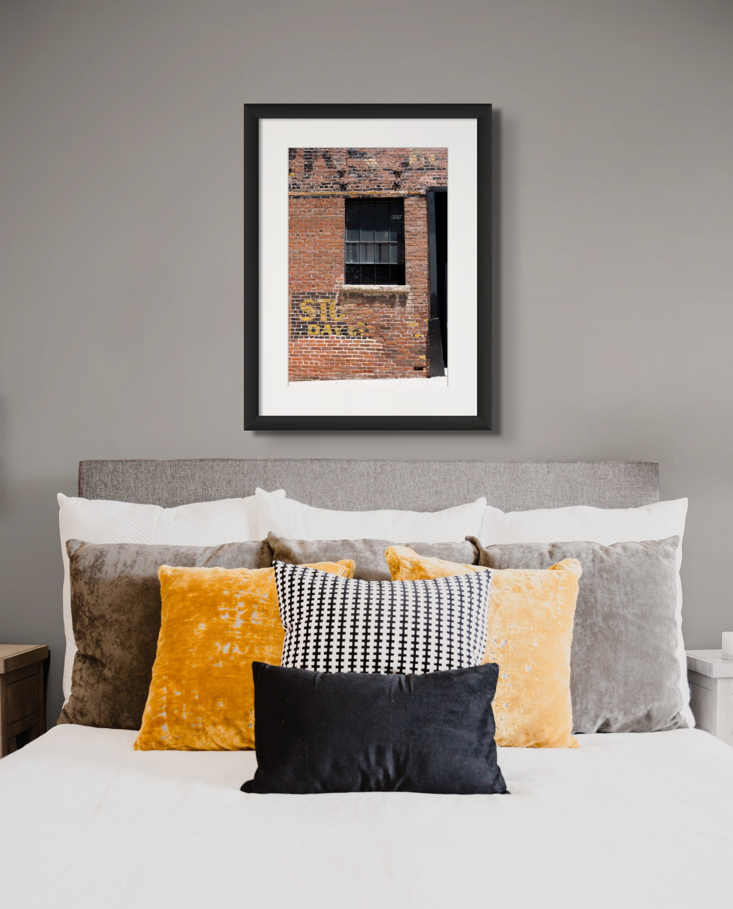 Historic Denver Lodo Building Weathered Brick Wall With Vintage ...