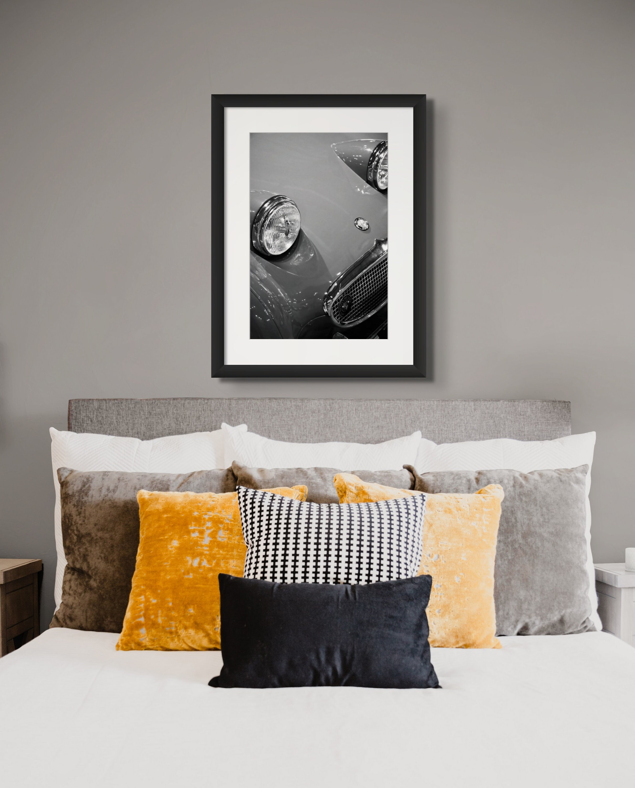 1960 Austin Healey Bugeye Sprite - Black and White Print, Classic ...