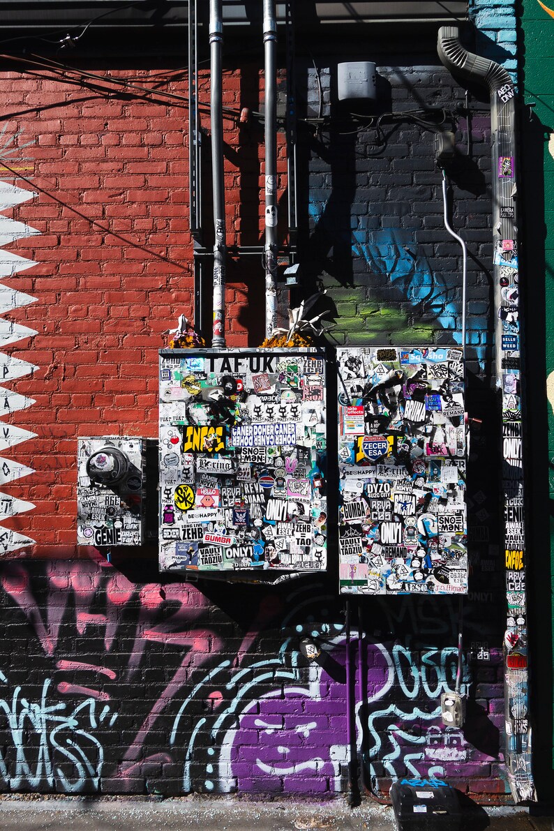 Vibrant Rino District: Colorful Street Art Print - Denver Alley Wall ...