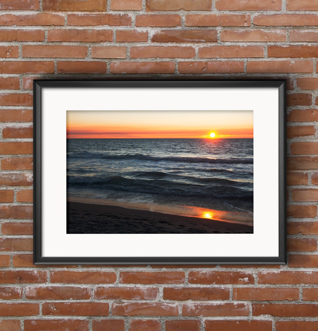 Beautiful Sunset at the Beach, Captivating Colorful Photography Print ...