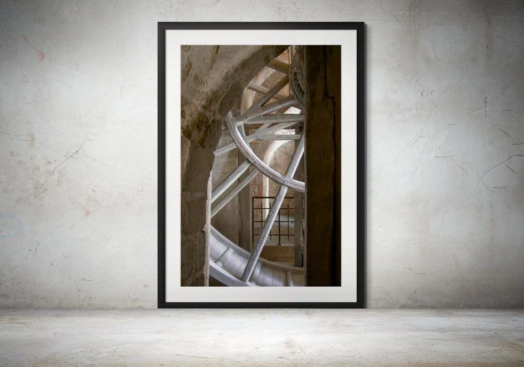 Mont Saint Michel Treadmill Crane Architectural Color Photo Print Normandy France French
