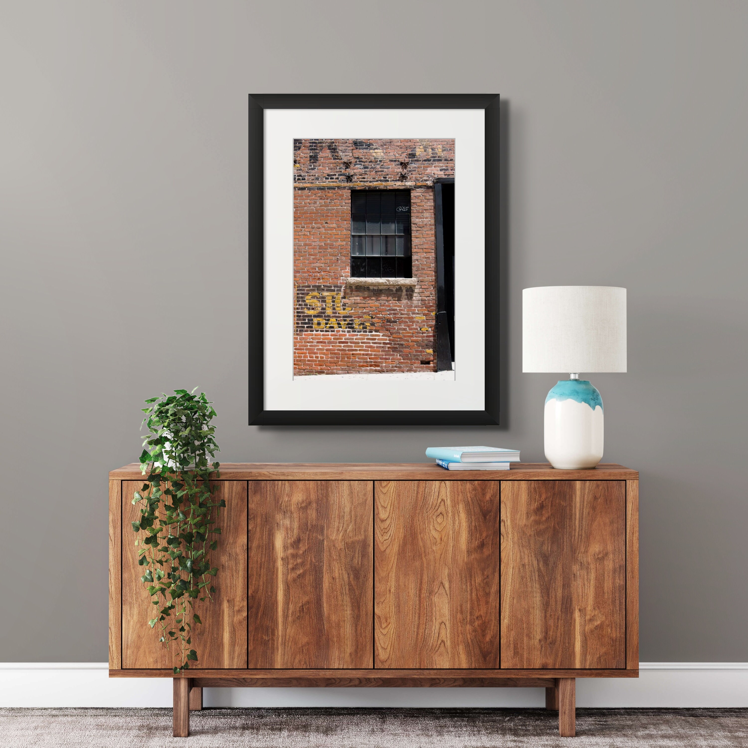 Historic Denver Lodo Building Weathered Brick Wall With Vintage ...