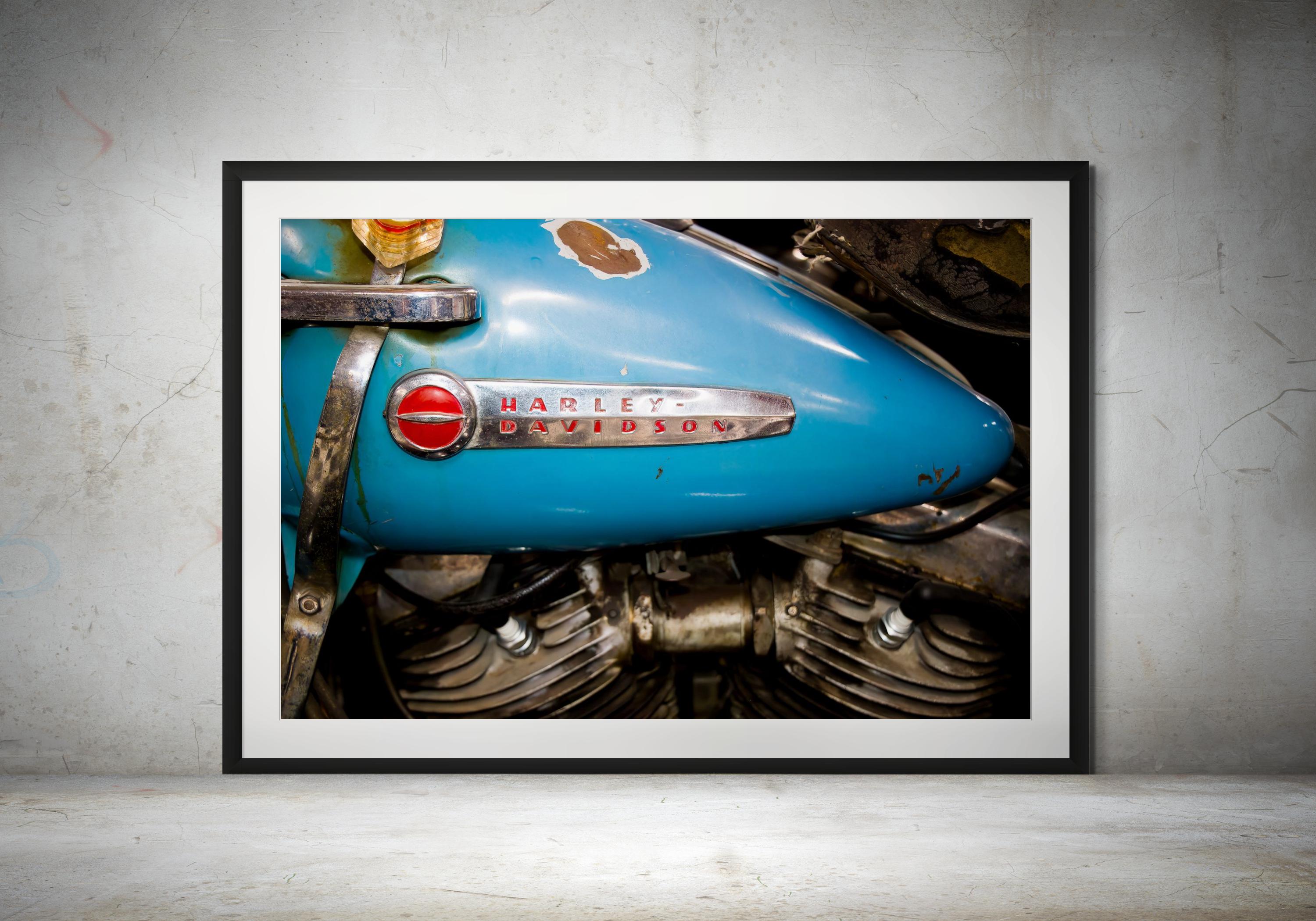 1948 Harley Panhead EL Motorcycle Print, Fine Art Unrestored Vintage ...