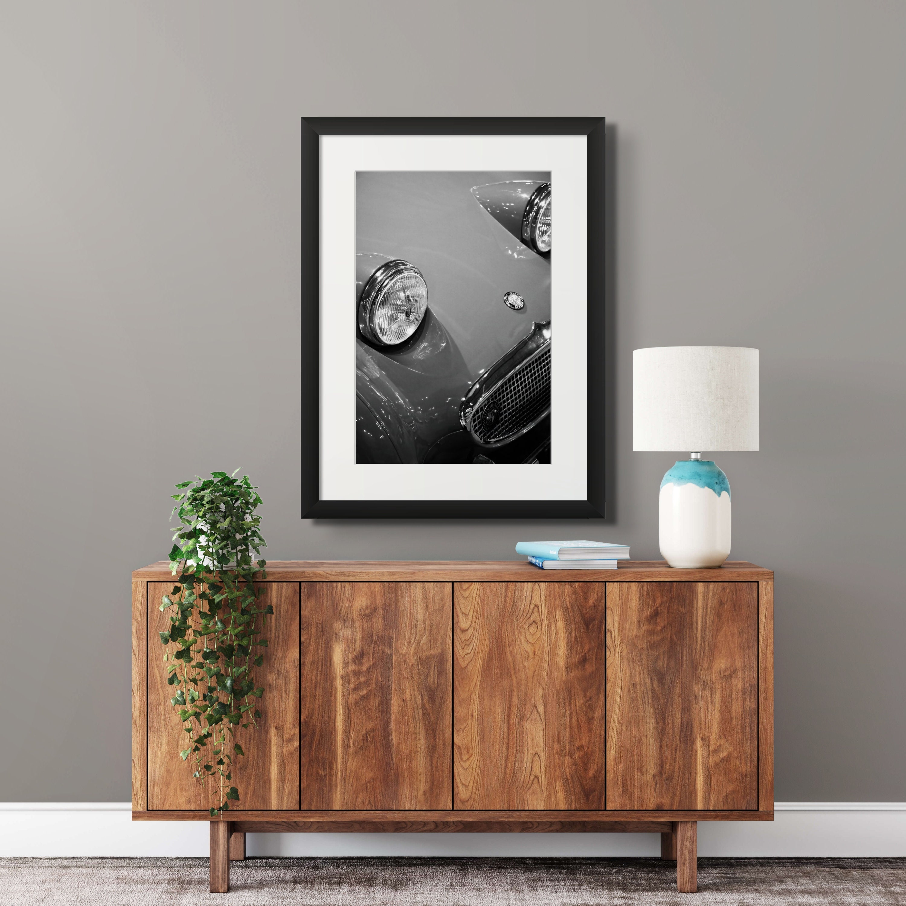 1960 Austin Healey Bugeye Sprite - Black and White Print, Classic ...