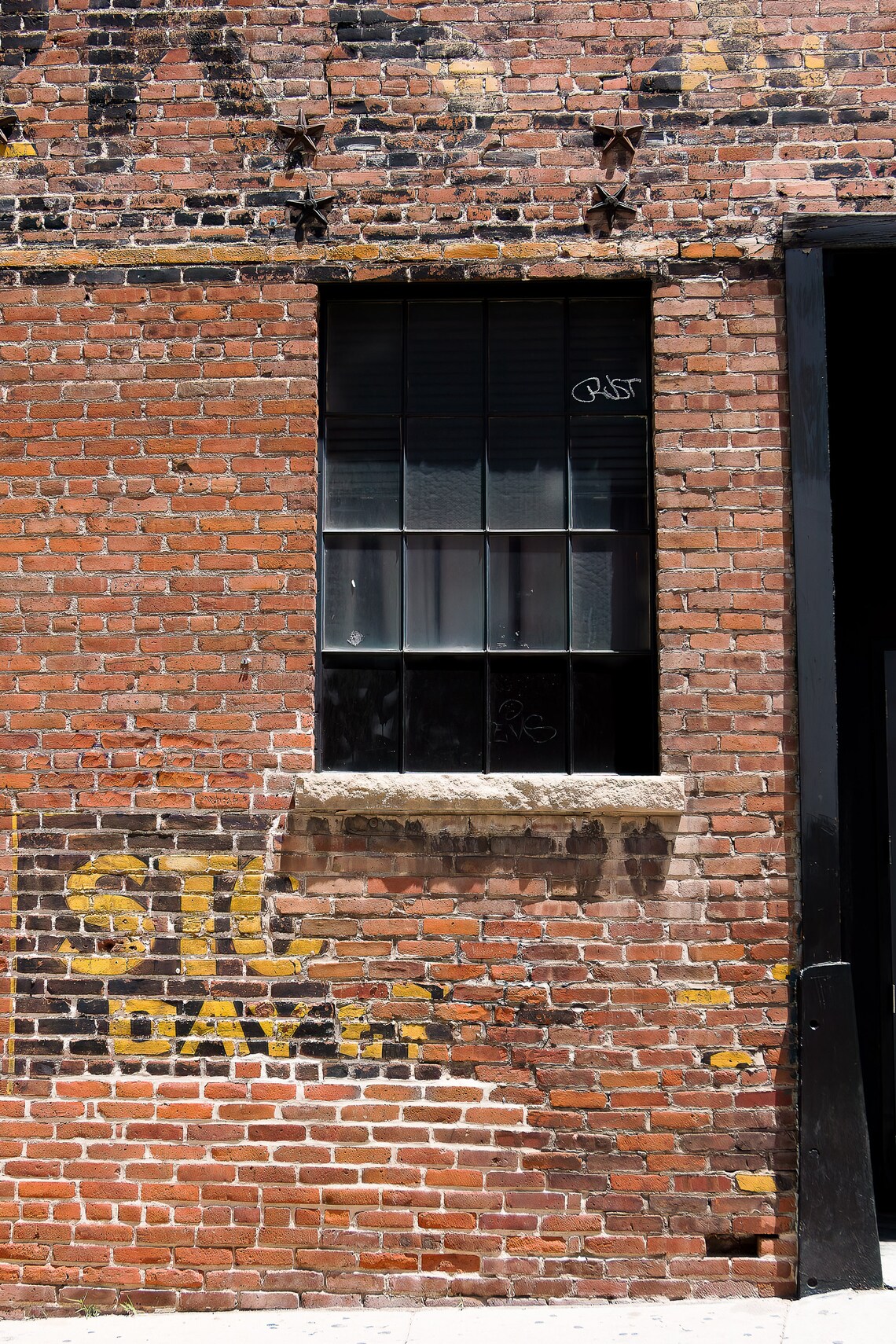 Historic Denver Lodo Building Weathered Brick Wall With Vintage ...