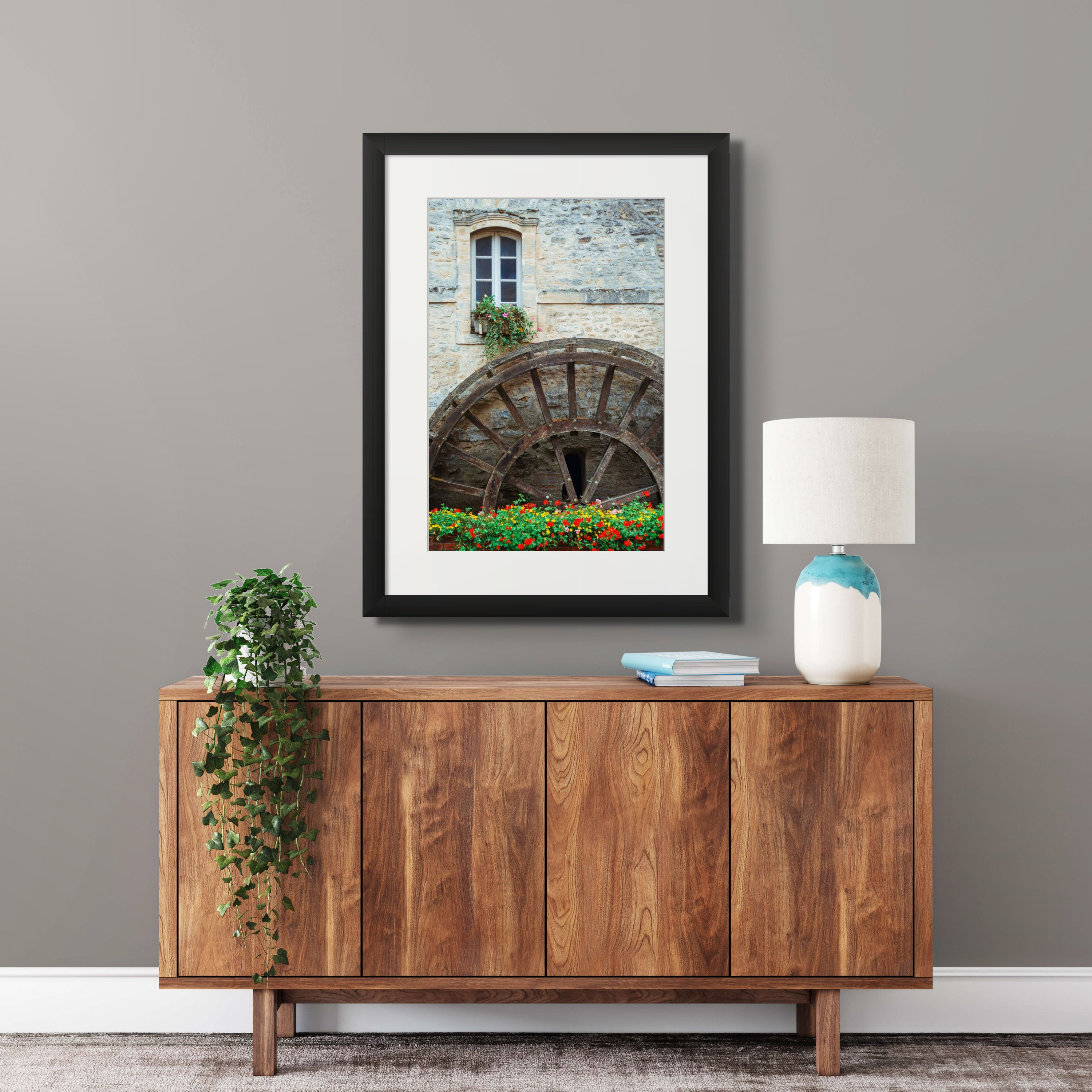 Bayeux Mill Water Wheel Print - Charming French Architecture and ...