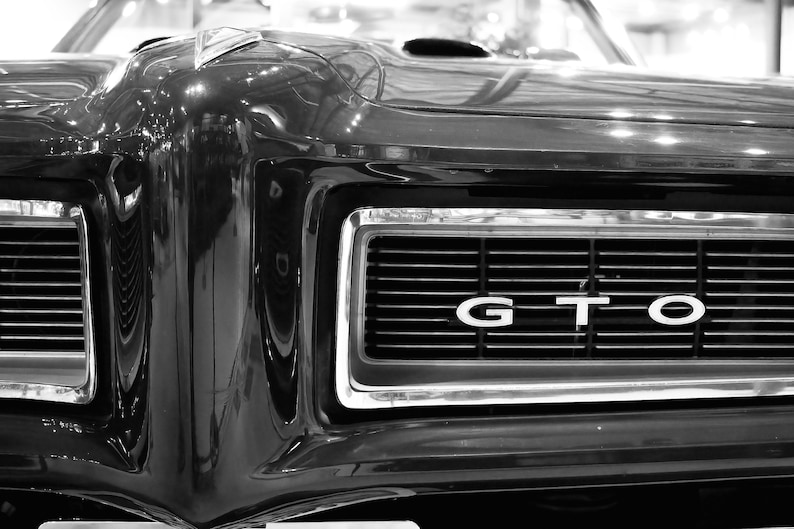 1968 Pontiac GTO Front End - Classic Muscle Car in Black and White ...