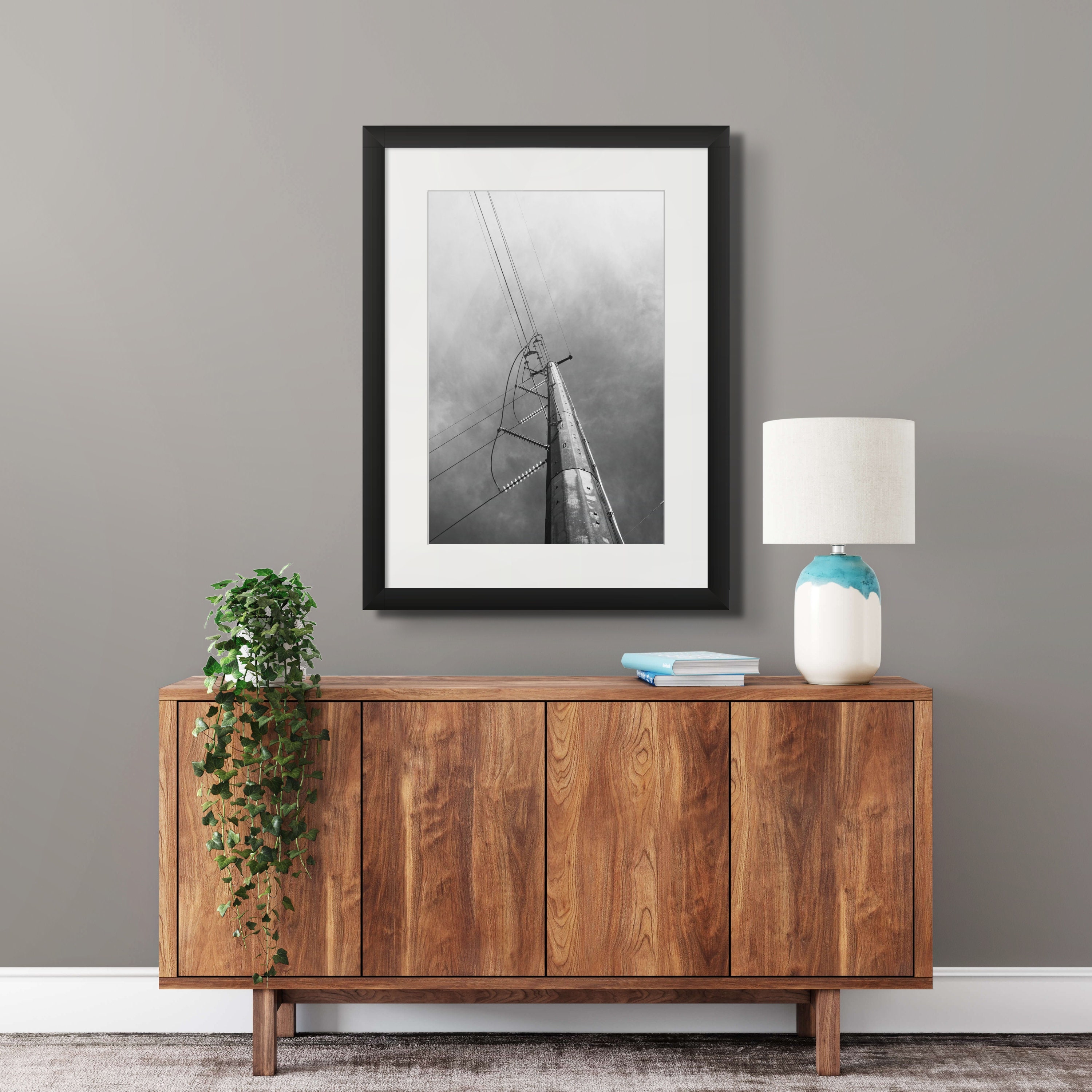 Boulder Colorado Industrial Utility Pole Fine Art Print, Black and ...