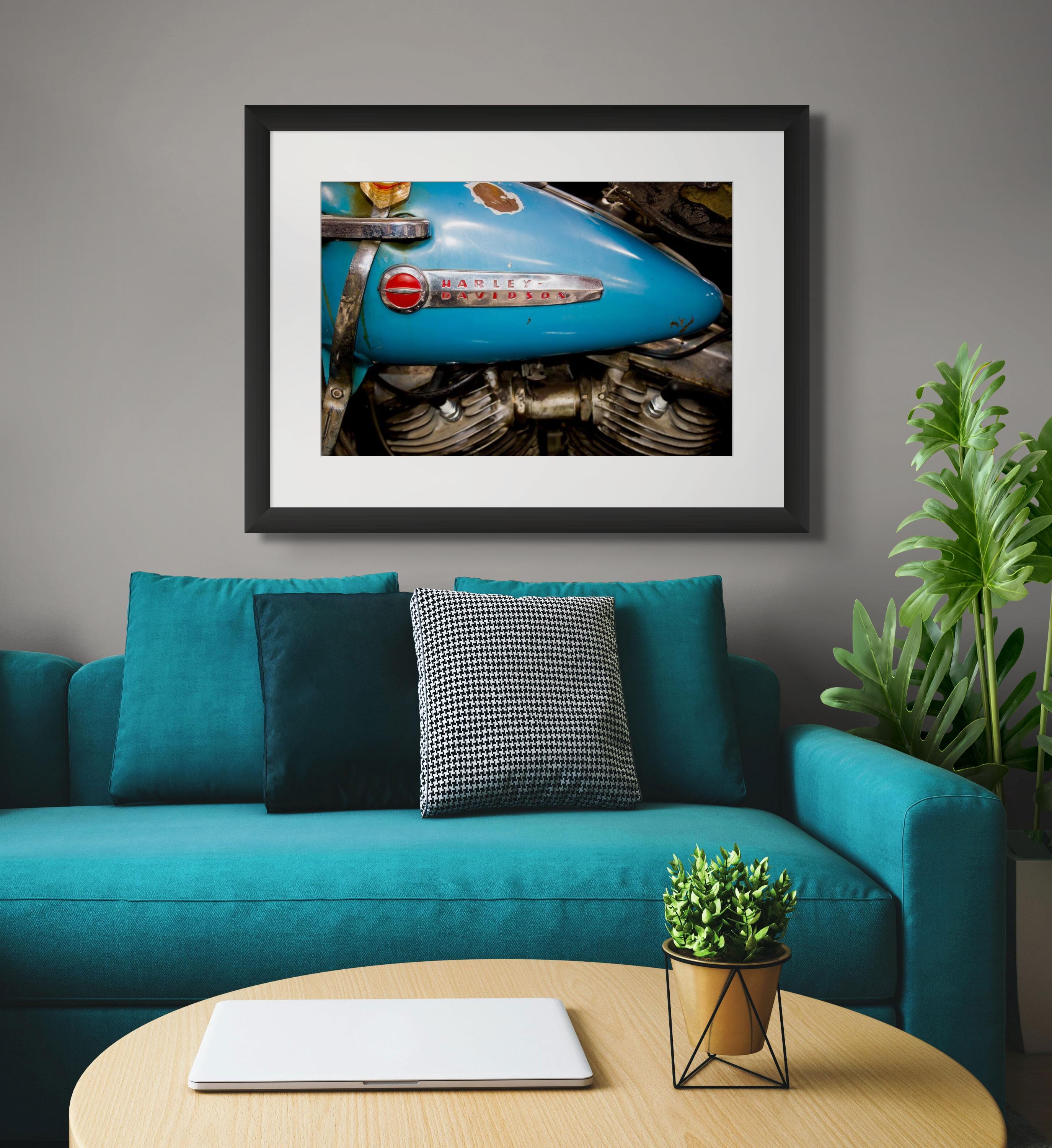 1948 Harley Panhead EL Motorcycle Print, Fine Art Unrestored Vintage ...