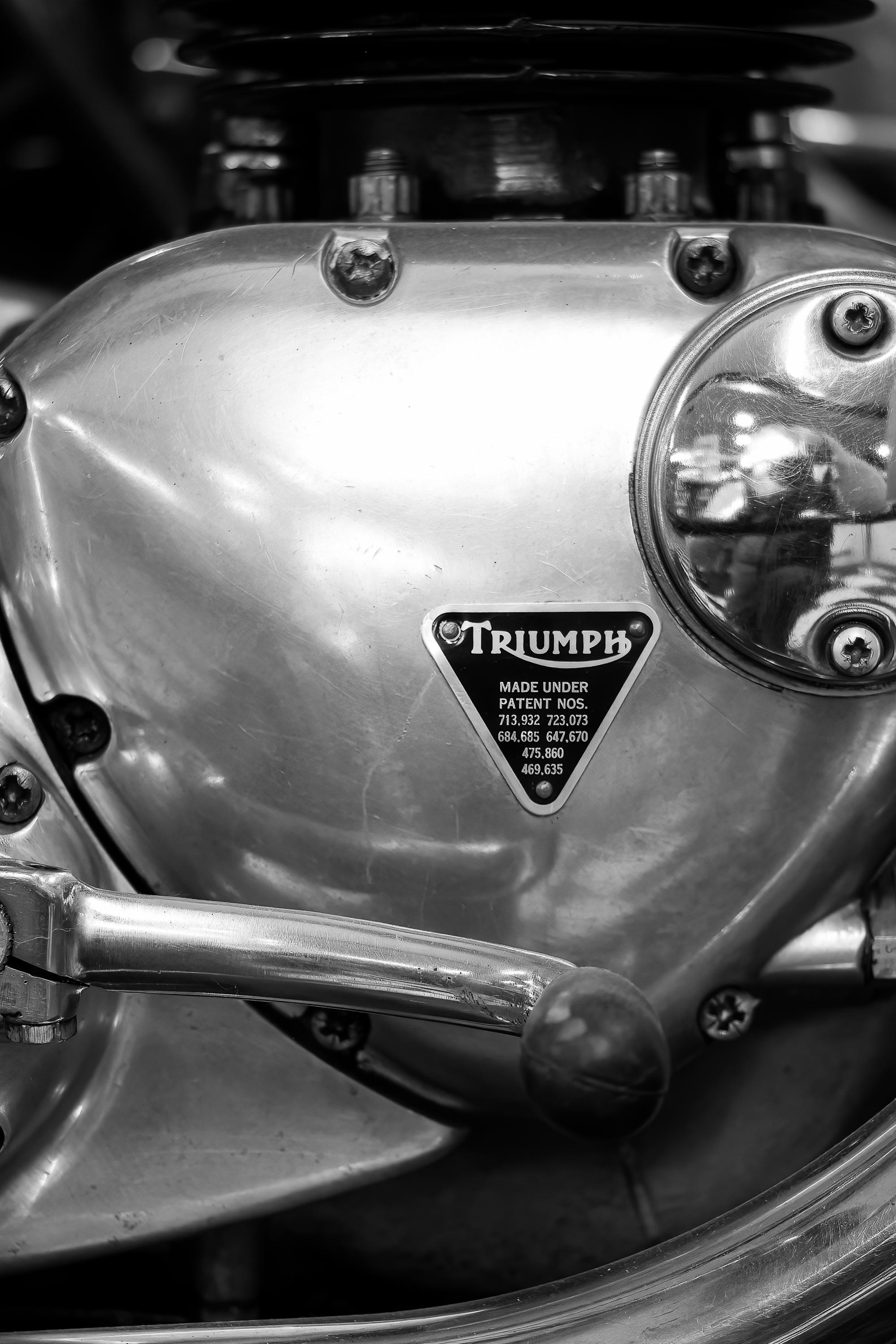 1969 Triumph Bonneville T120R Motorcycle Crankcase Close-up Black and ...