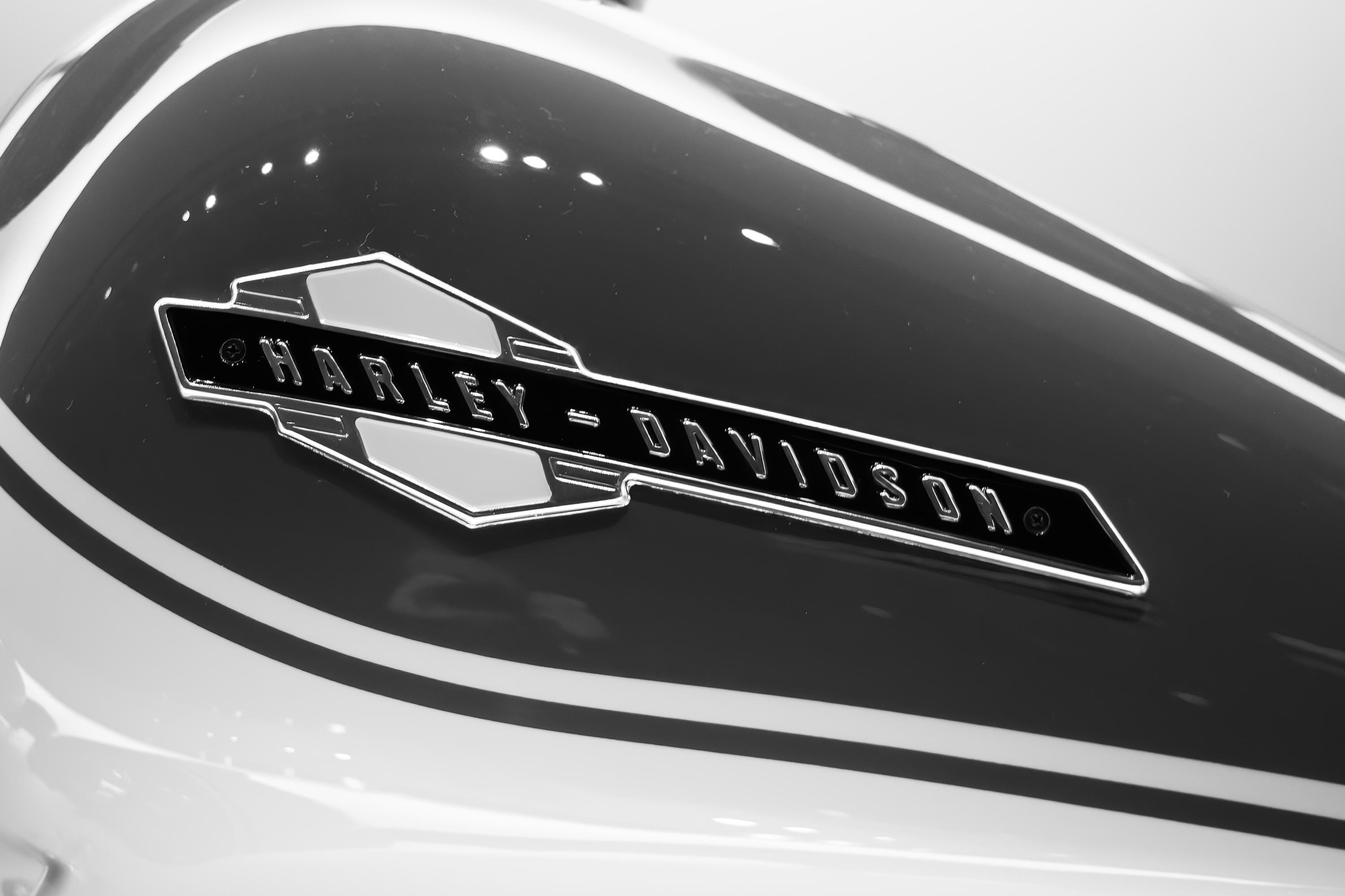 1965 Harley-davidson Tank Emblem Black and White Print – Vintage ...