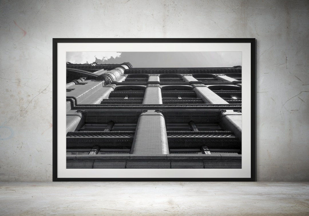 Chicago Rookery Building Facade Black and White Photography Print ...