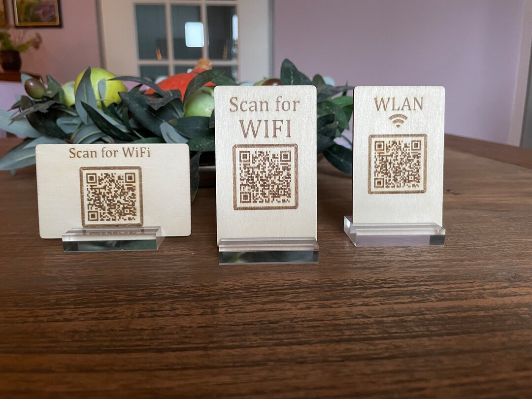 Personalizable Wifi QR Code on Wood Scan and Connect Wifi Access - Etsy