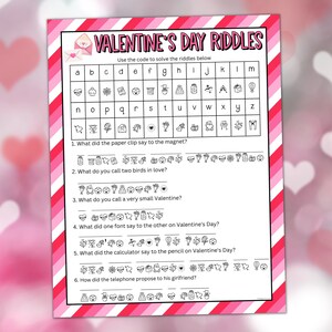 Valentine's Day Riddles Activity for Kids, Printable Valentine Party ...