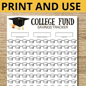 College Fund Savings Challenge Tracker, College Fund Saving Template ...