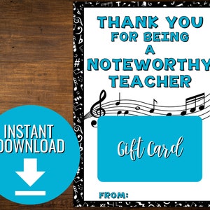 Music Teacher Appreciation Gift Card Holder, Music Teacher Appreciation ...