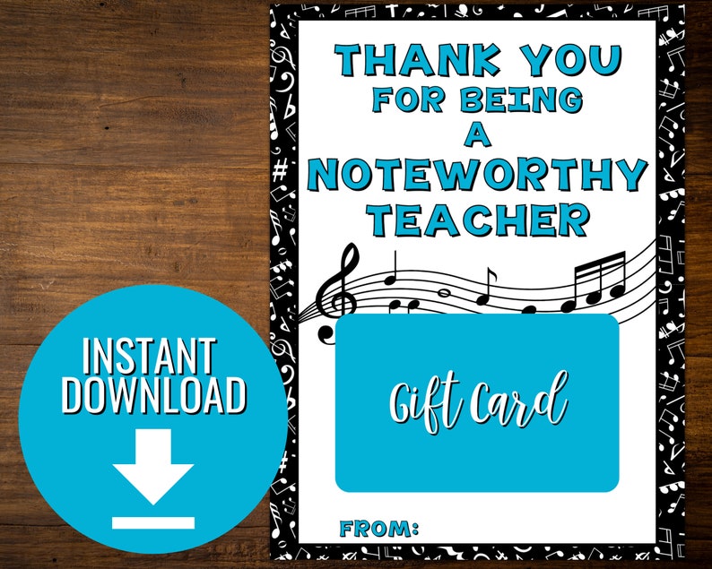 Music Teacher Appreciation Gift Card Holder, Music Teacher Appreciation ...