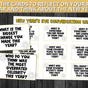New Year's Eve Conversation Cards, New Year's Eve Party Game, New Year ...
