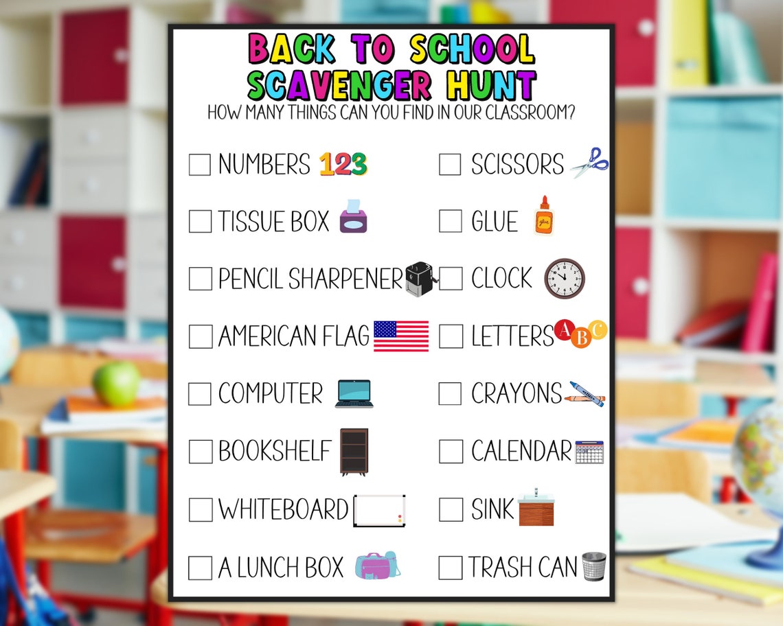 Back to School Scavenger Hunt Classroom Scavenger Hunt - Etsy
