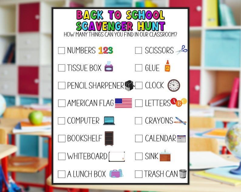 Back to School Scavenger Hunt Classroom Scavenger Hunt - Etsy