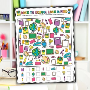 Back to School I Spy Activity for Kids, Back to School Printable, Back ...