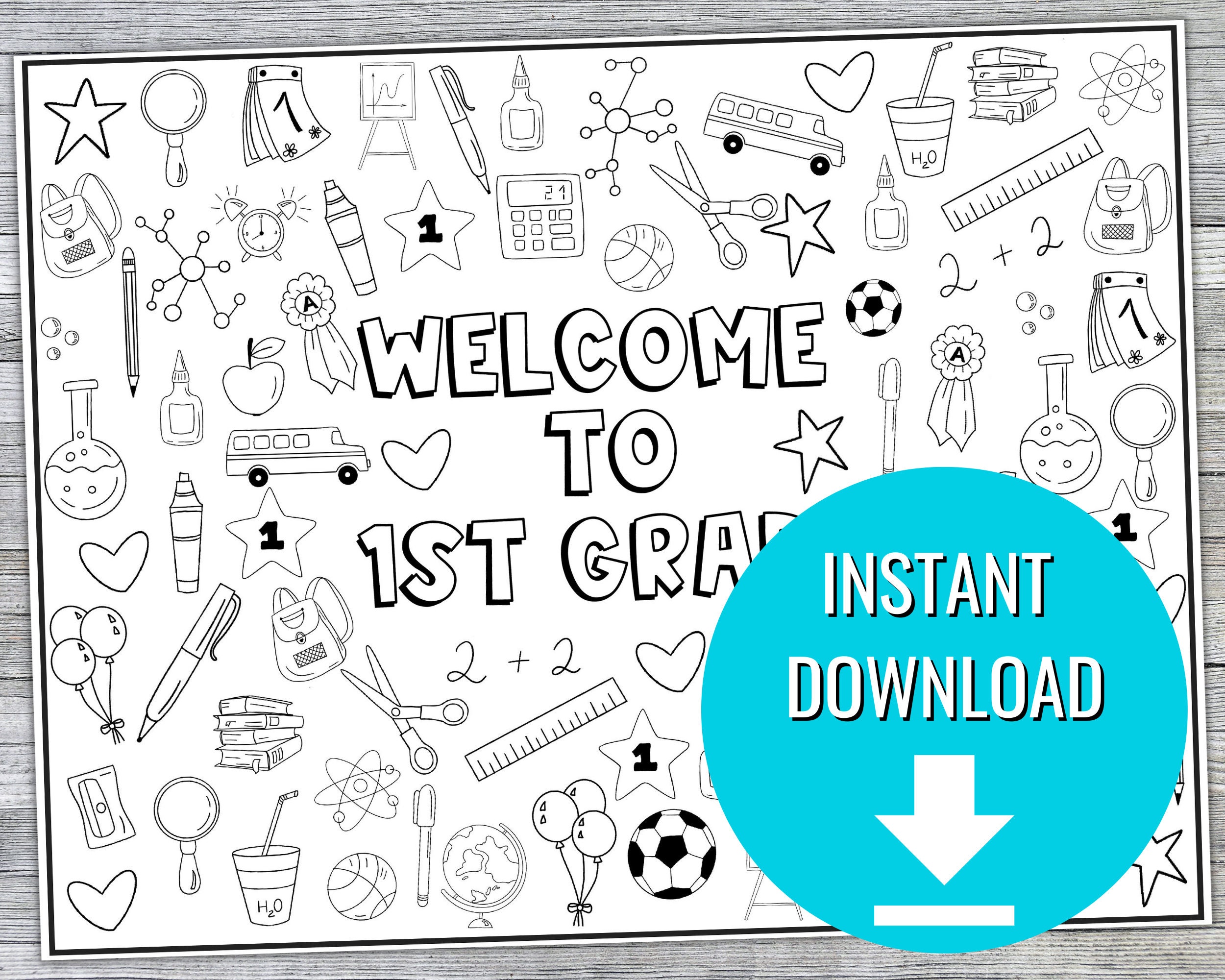 Back to School Coloring Pages Welcome Back to School Coloring - Etsy