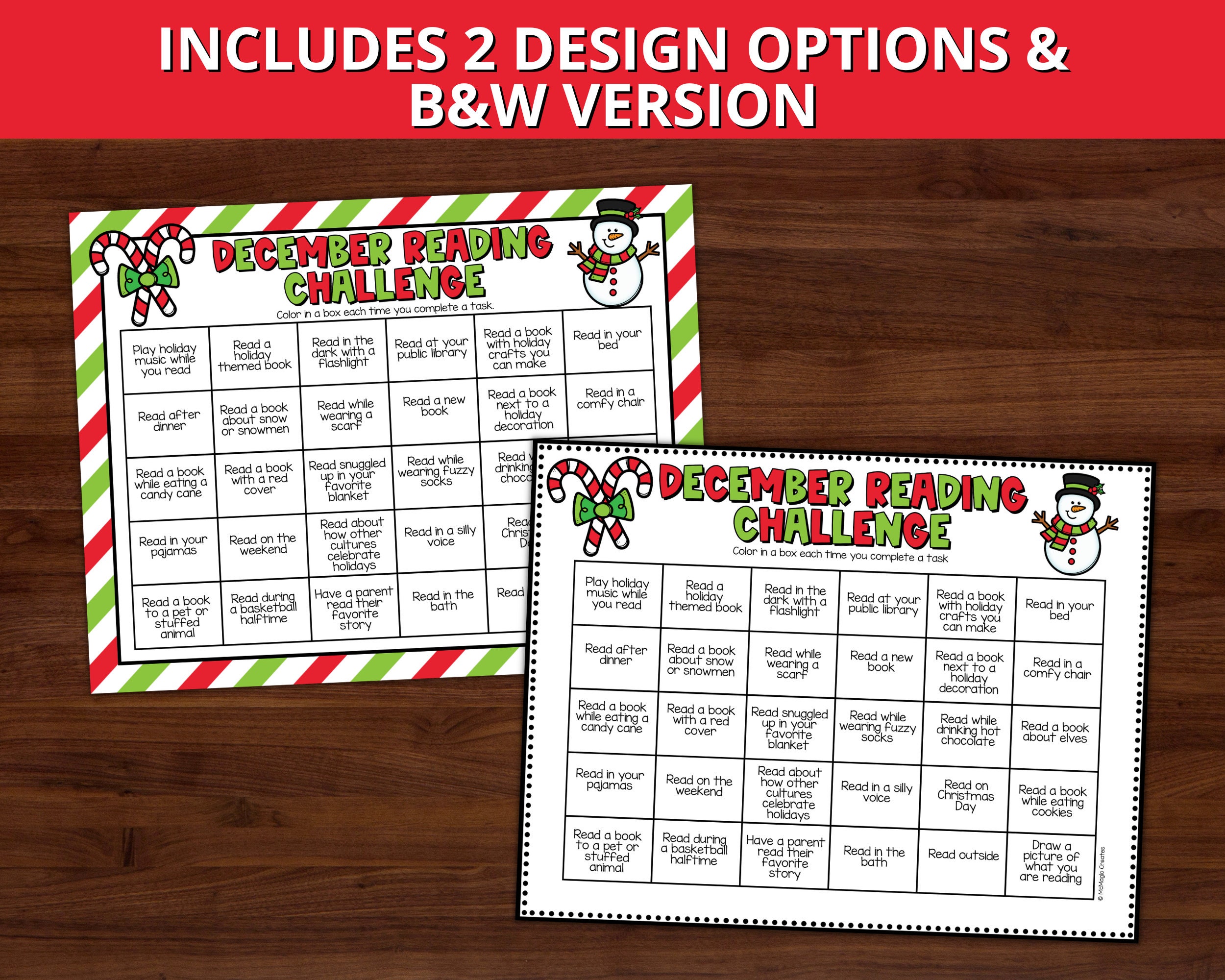 December Reading Challenge for Kids, Reading Printable Activities ...