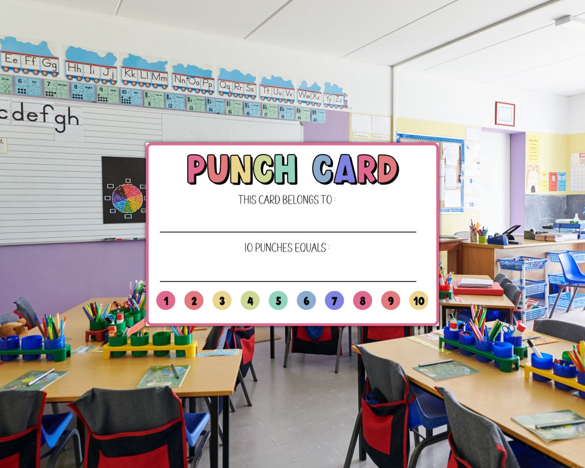 Classroom Reward Punch Cards Student Punch Cards Classroom - Etsy