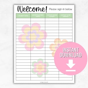 Pastel Rainbow Back to School Open House Sign in Sheet, Meet the ...