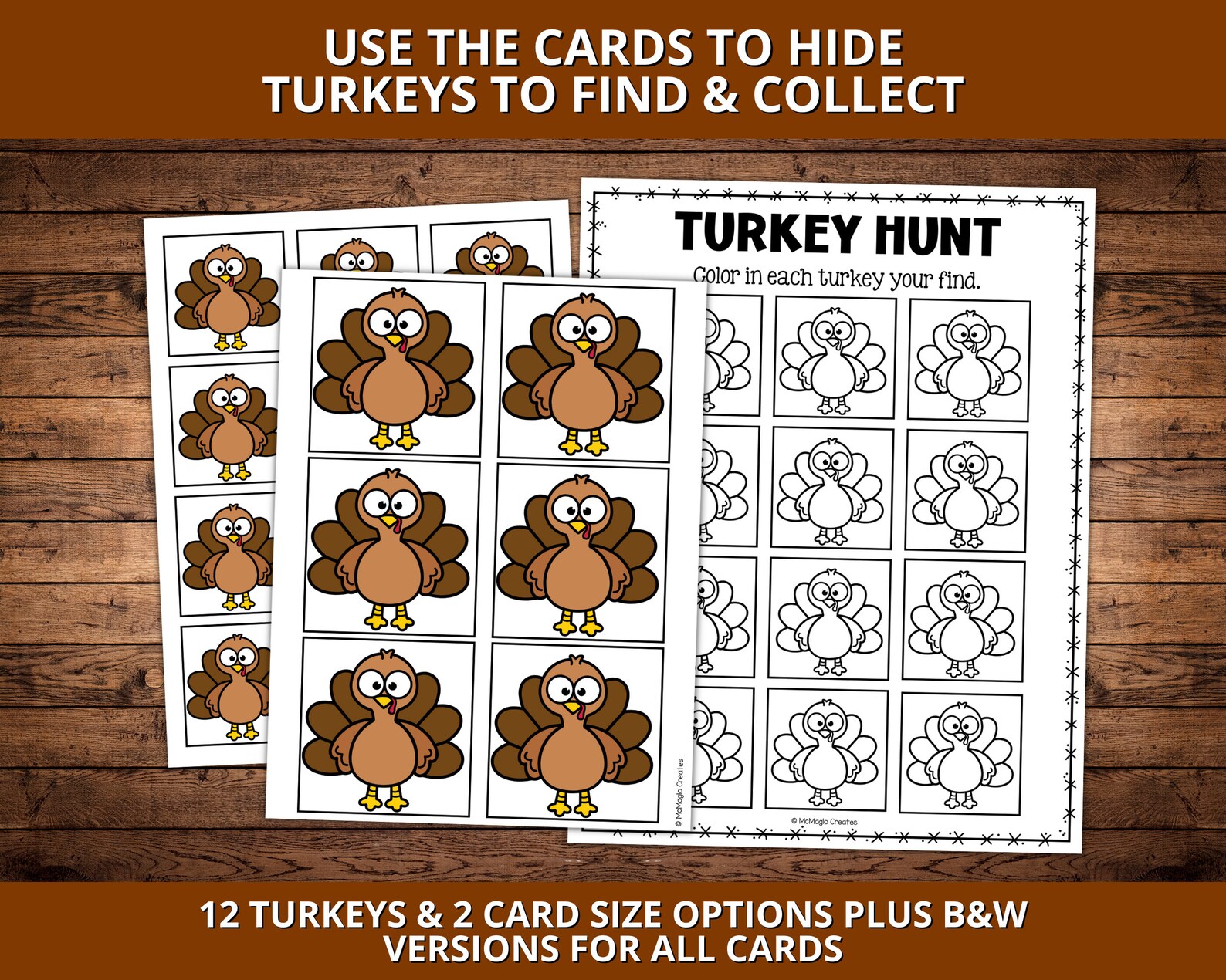 Printable Turkey Hunt Game, Thanksgiving Scavenger Hunt, Thanksgiving ...