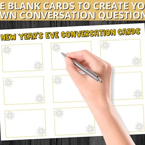 New Year's Eve Conversation Cards, New Year's Eve Party Game, New Year ...