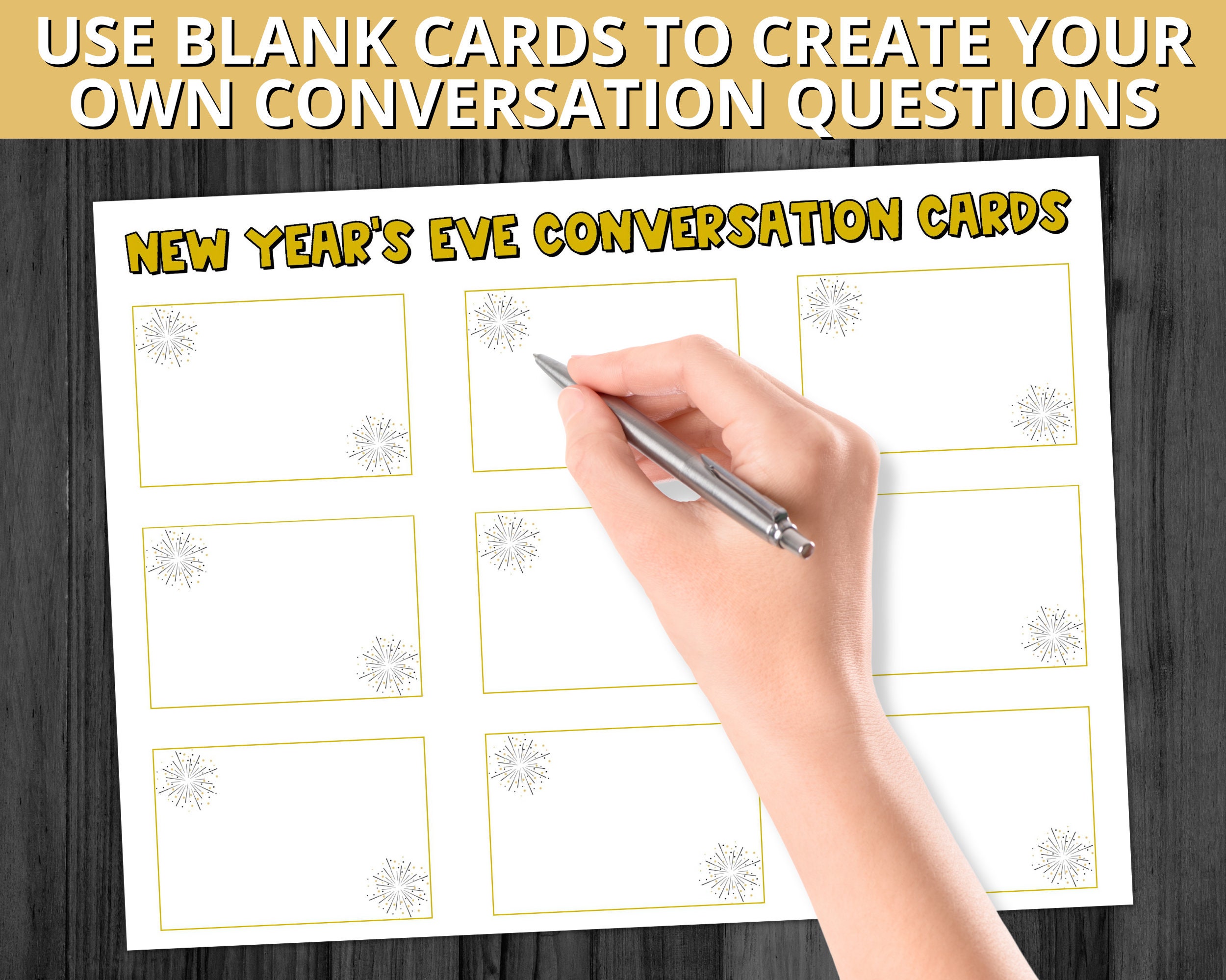 New Year's Eve Conversation Cards, New Year's Eve Party Game, New Year ...