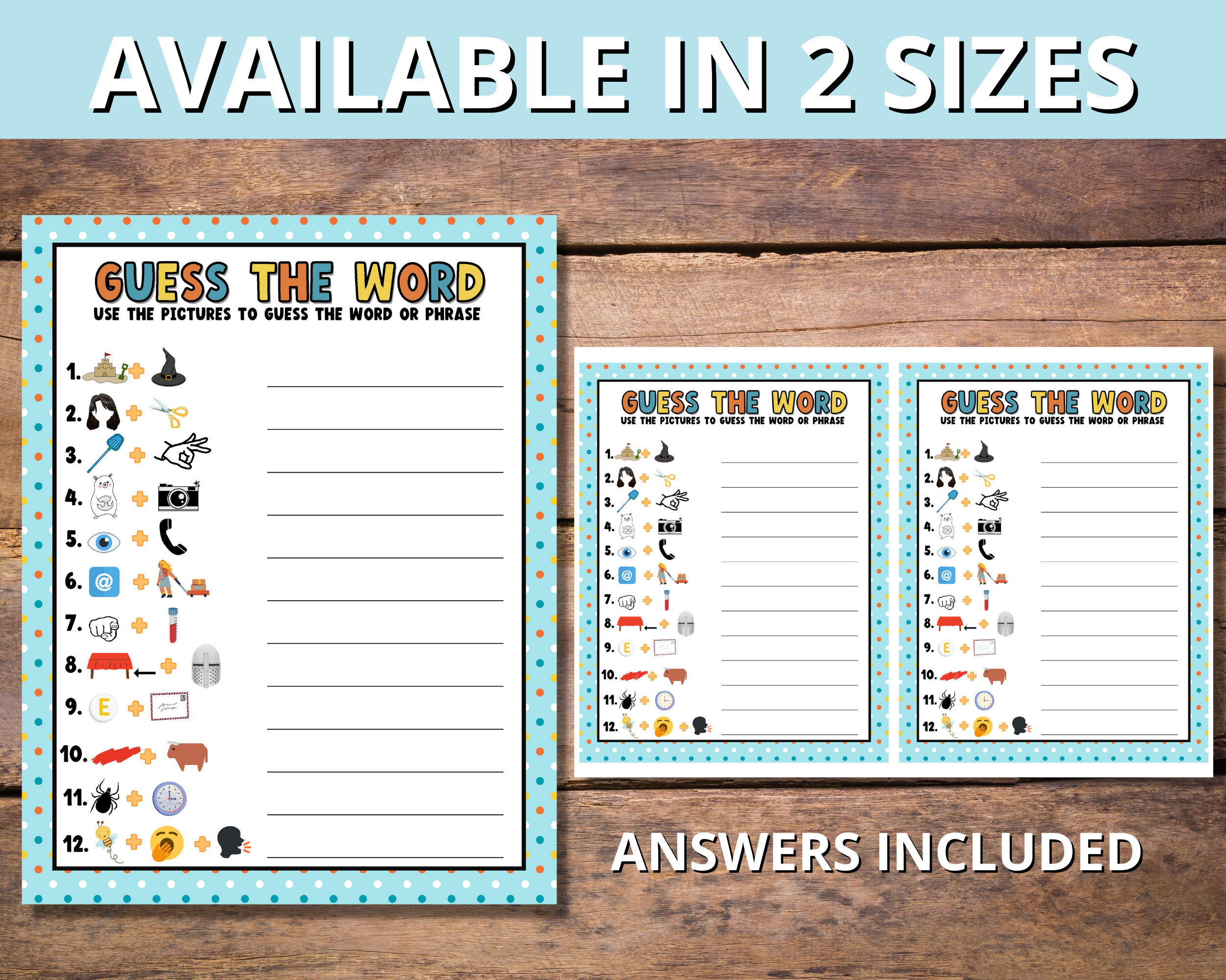 Guess the Word Game Rebus Puzzles and Brain Teasers Rainy - Etsy Canada