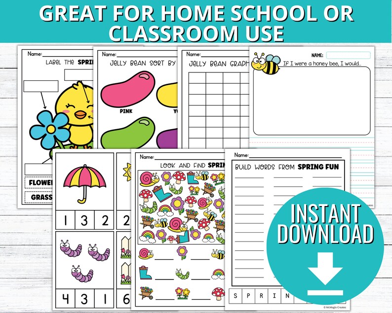 Spring Activities for Kids, Spring Classroom Centers, Look and Find ...