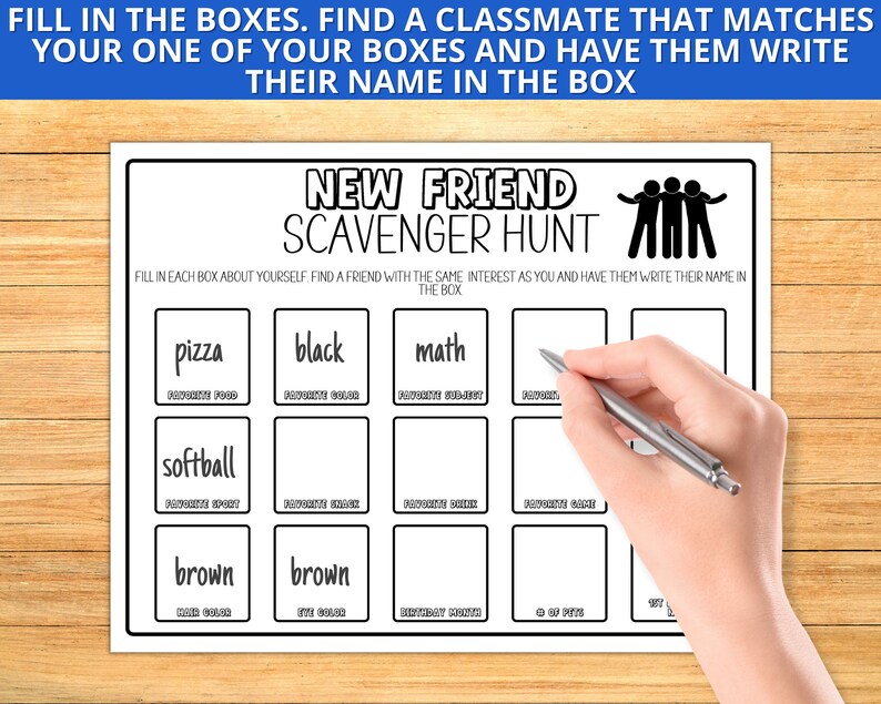 Back to School New Friend Scavenger Hunt Find Someone Who - Etsy